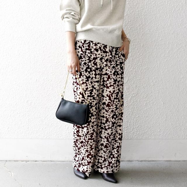 シップス エニィ（SHIPS any）/SHIPS any:〈洗濯機可能〉フラワー ポリエステル ベロア ワイド イージー パンツ