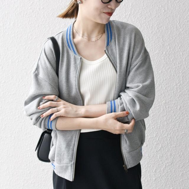 シップス エニィ（SHIPS any）/【SHIPS any別注】La Hutte:〈洗濯機可能〉裏起毛 ロゴ ジップ ブルゾン