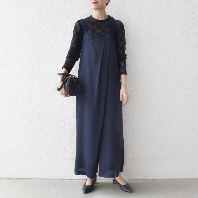 シップス エニィ（SHIPS any）/SHIPS any:〈洗濯機可能〉ツイード ライク サロペット［NAVY BLUE］