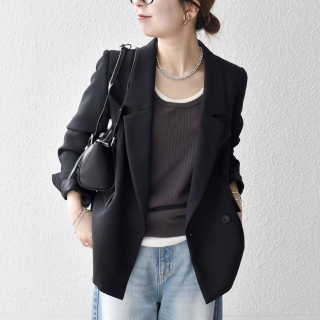 シップス エニィ（SHIPS any）/SHIPS any:〈洗濯機可能〉ダブルクロス セミダブル ジャケット［NAVY BLUE］