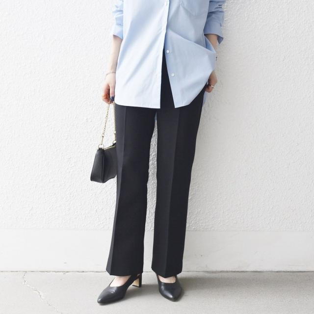 シップス エニィ（SHIPS any）/《一部予約》SHIPS any:〈洗濯機可能〉ダブルクロス セミフレア パンツ［NAVY BLUE］