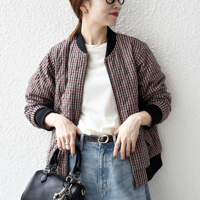 シップス エニィ（SHIPS any）/SHIPS any: キルティング チェック バーシティ ブルゾン