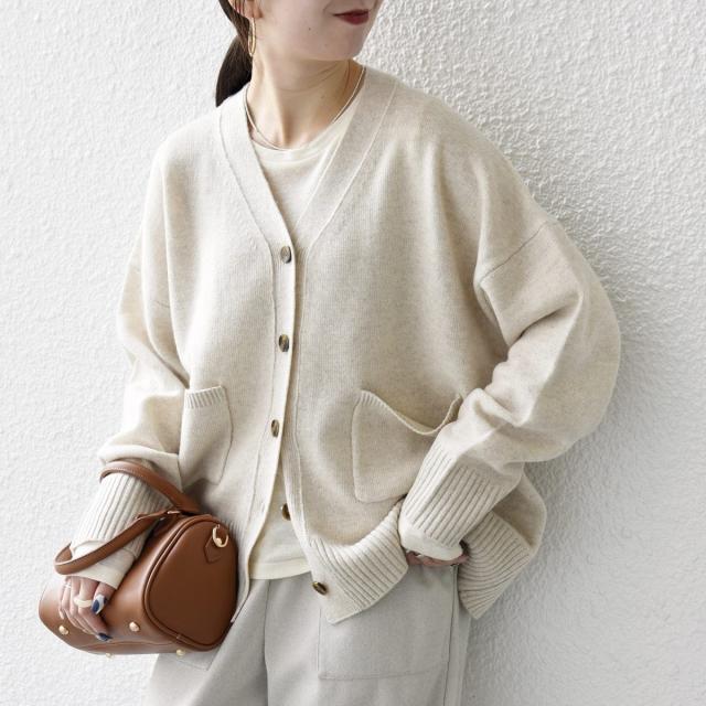 シップス エニィ（SHIPS any）/SHIPS any:〈手洗い可能〉AQUA カシミヤ ミックス Vネック カーディガン