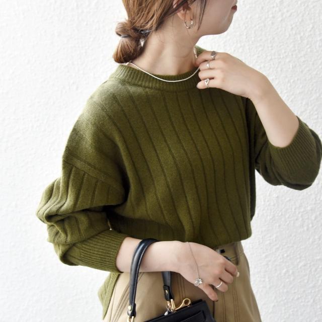 シップス エニィ（SHIPS any）/《予約》SHIPS any:〈手洗い可能〉ヤク ワイドリブ ラウンドヘム ニット プルオーバー