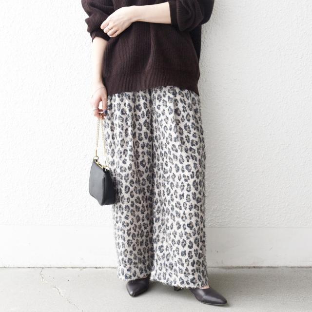 シップス エニィ（SHIPS any）/SHIPS any:〈手洗い可能〉レオパード ジャカード ワイド イージー パンツ