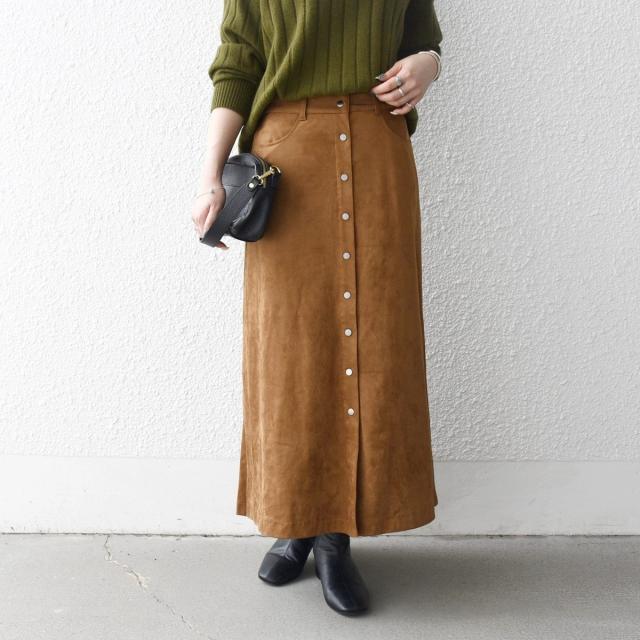 シップス エニィ（SHIPS any）/《一部追加予約》SHIPS any: ポリエステル スエード フロント ボタン Aライン スカート