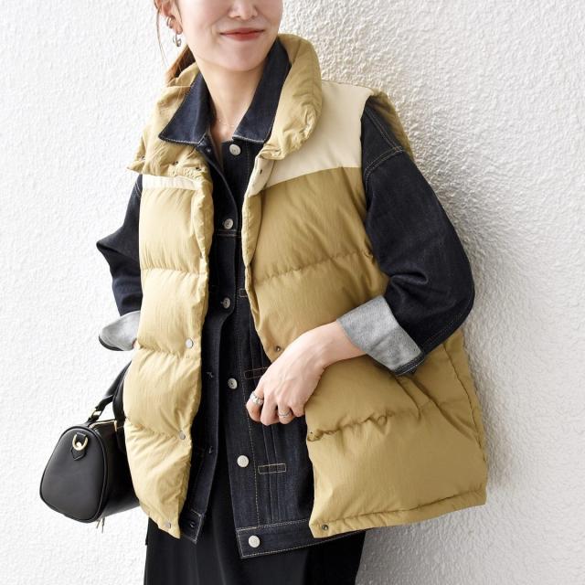 シップス エニィ（SHIPS any）/SHIPS any: ナイロン スタンドカラー ダウン ベスト