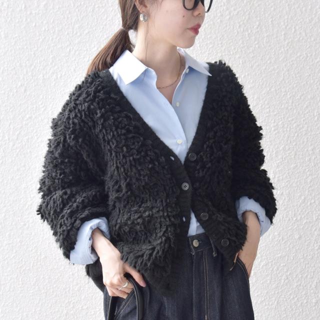 シップス エニィ（SHIPS any）/SHIPS any: ループ ニット Vネック ショート カーディガン