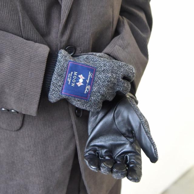 シップス エニィ（SHIPS any）/SHIPS any:〈スマホ/タッチパネル対応〉MOON ツイード/レザー コンビ リブ グローブ◇