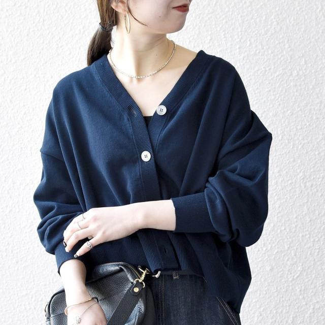 シップス エニィ（SHIPS any）/《予約》SHIPS any:〈手洗い可能〉 Vネック ルーズ ショート ニット カーディガン