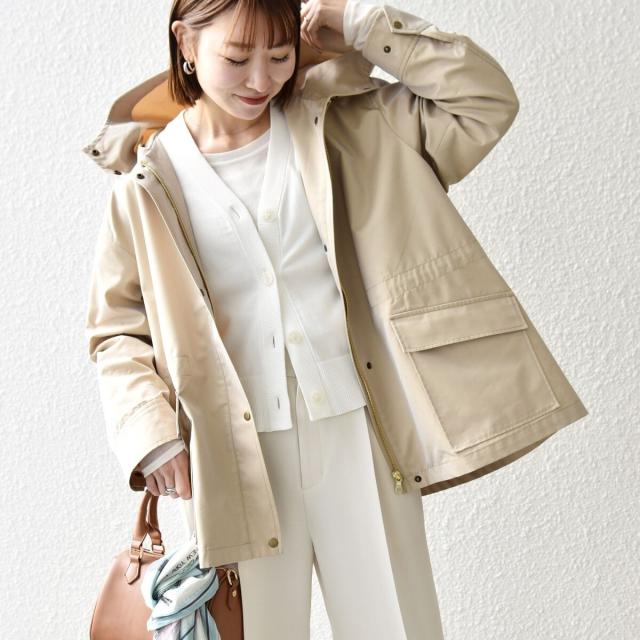 シップス エニィ（SHIPS any）/《予約》SHIPS any:〈手洗い可能〉シャンブレー オーバー フーディー コート