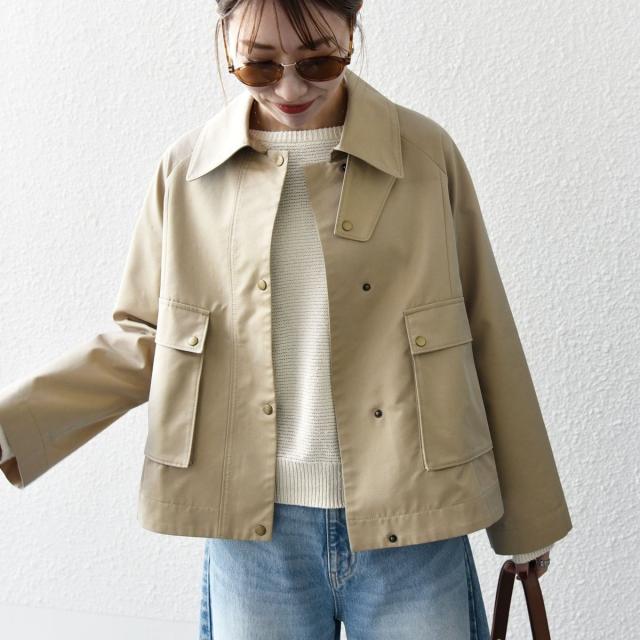 シップス エニィ（SHIPS any）/《予約》SHIPS any:〈手洗い可能〉シャンブレー Aライン フレア ショート コート