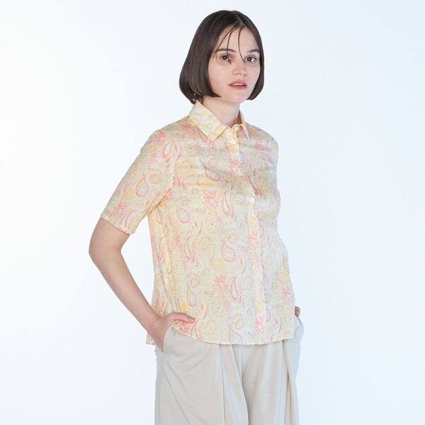 スキャパ（SCAPA）/Liberty Printウェーブシャツ衿ラウス