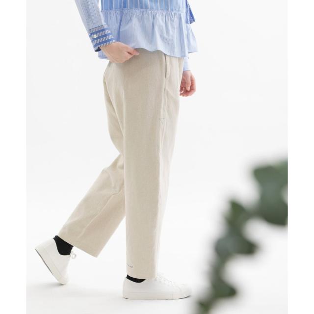 ノップドゥノッド（nop de nod）/コットンリネンバックヘムロゴパンツ