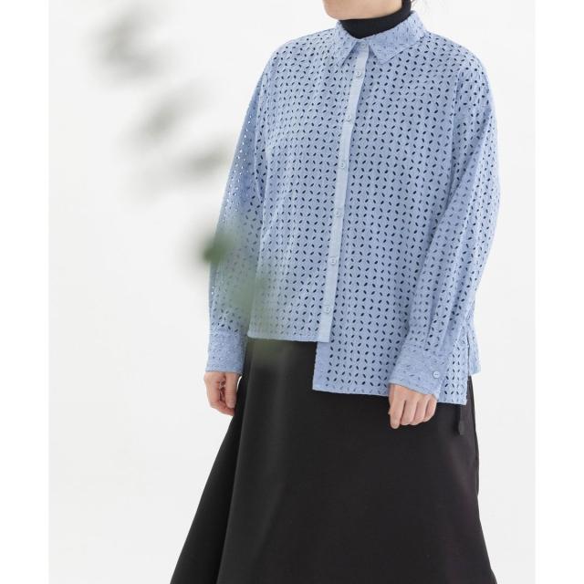 ノップドゥノッド（nop de nod）/エンブロイダリークロップドシャツ