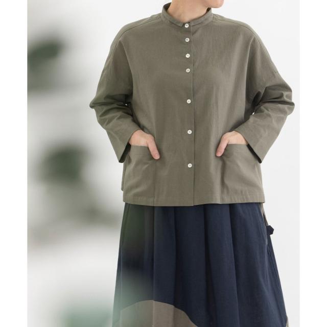 ノップドゥノッド（nop de nod）/リネンコットンダッチカラージャケットシャツ
