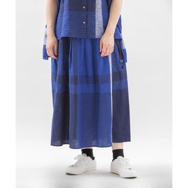 ノップドゥノッド（nop de nod）/リネンパネルチェックタックスカート
