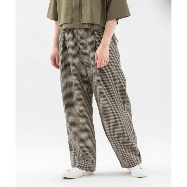 ノップドゥノッド（nop de nod）/リネン・リネンギンガムPommeボリュームタックパンツ