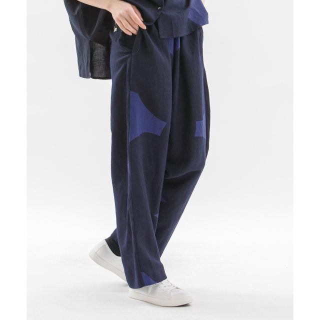 ノップドゥノッド（nop de nod）/リネンレーヨンもくもくプリントパンツ