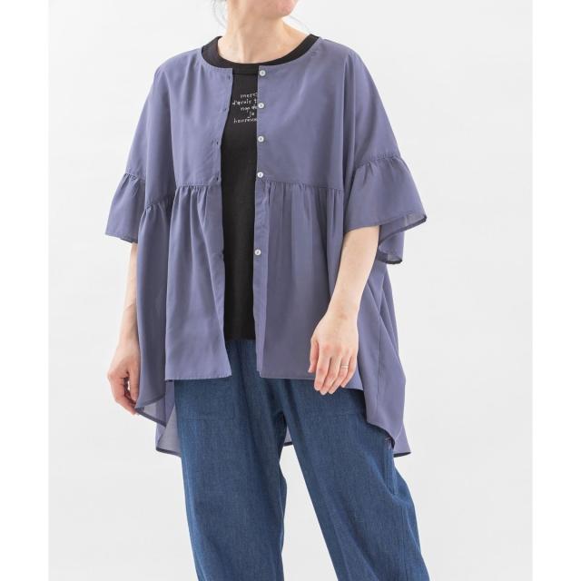 ノップドゥノッド（nop de nod）/Ciel COOL ローンシアーボリュームラッフルブラウス