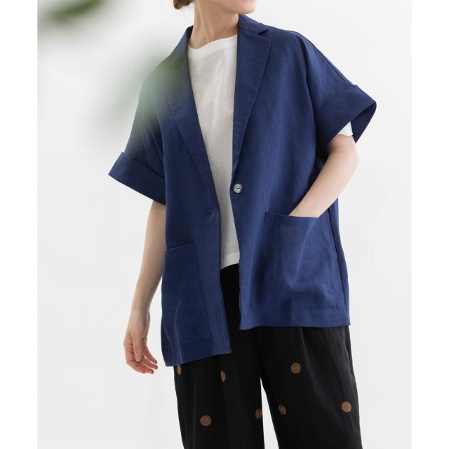 ノップドゥノッド（nop de nod）/ラミー半袖シャツジャケット