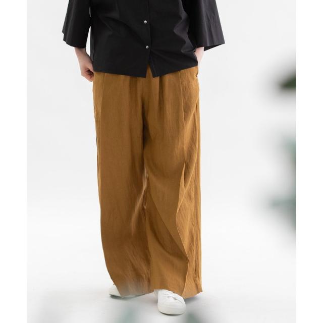 ノップドゥノッド（nop de nod）/HEMPプリーツタックワイドパンツ
