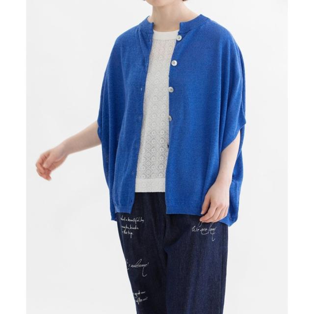 ノップドゥノッド（nop de nod）/リネンレーヨン6分袖2wayポンチョニット