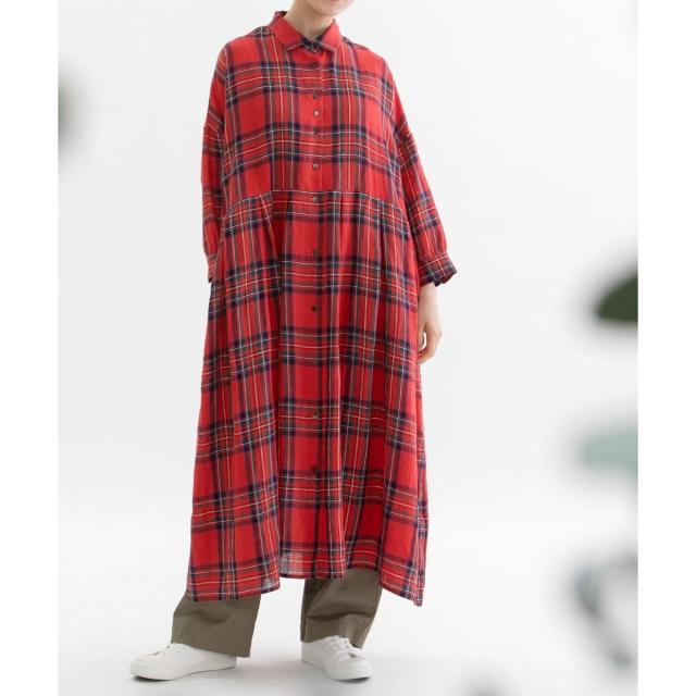 ノップドゥノッド（nop de nod）/リネンタータンウエストタック切り替えワンピース