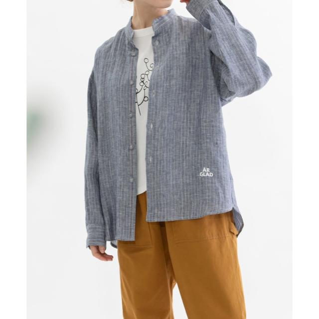 ノップドゥノッド（nop de nod）/リネンバンドカラーシャツ