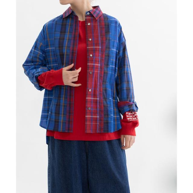 ノップドゥノッド（nop de nod）/miscタイプライターチェックオーバーサイズシャツ