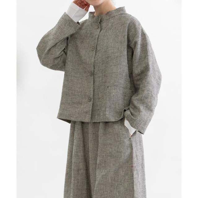 ノップドゥノッド（nop de nod）/リネンビエラ起毛フィッシャーマン2wayトップス