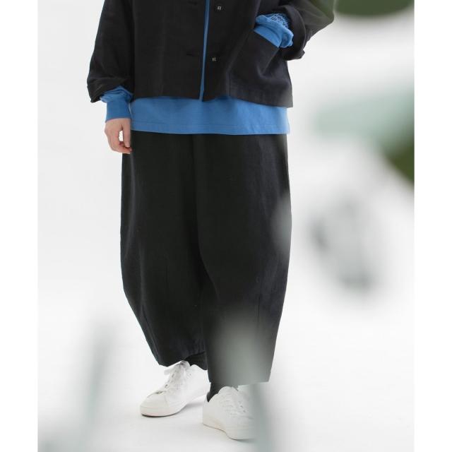 ノップドゥノッド（nop de nod）/Pommeリネンビエラ起毛裾ダーツ9分パンツ