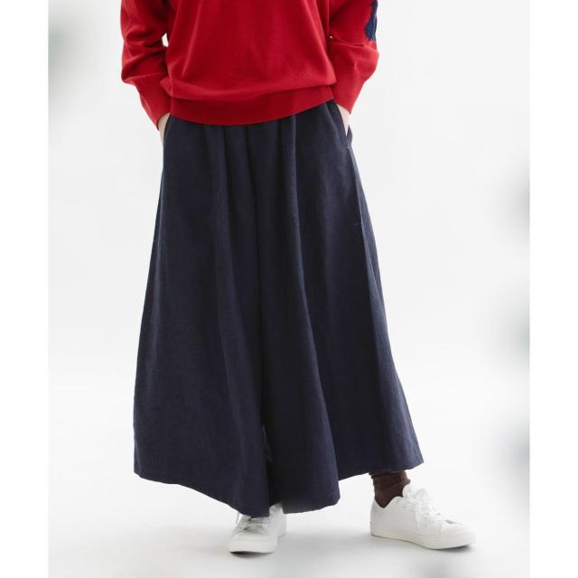 ノップドゥノッド（nop de nod）/リネンビエラ起毛フレアーマキシパンツ