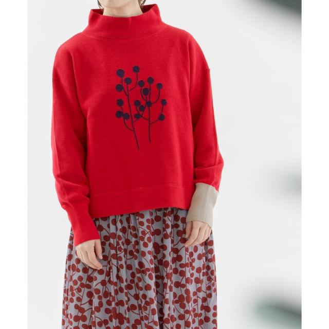 ノップドゥノッド（nop de nod）/ユーカリモックネックスエット風ニット