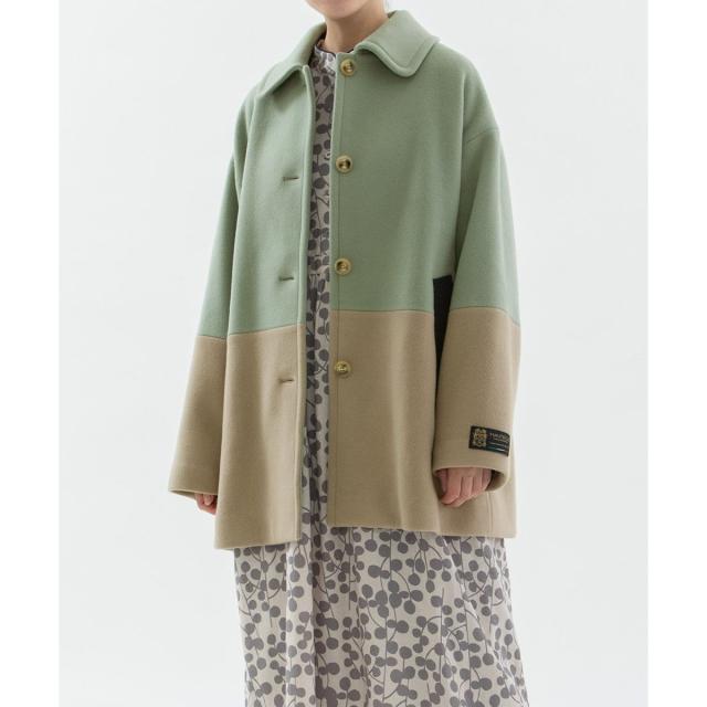 ノップドゥノッド（nop de nod）/二重織配色ステンカラーコート