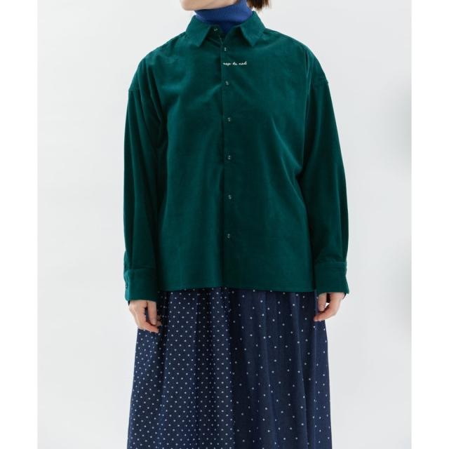 ノップドゥノッド（nop de nod）/シャツコールロゴ刺繍シャツ