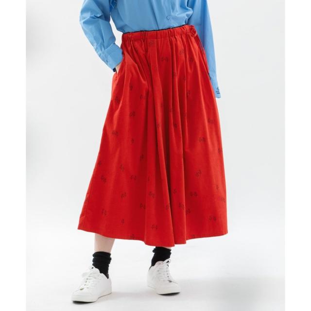 ノップドゥノッド（nop de nod）/シャツコールユーカリタックキュロットスカート