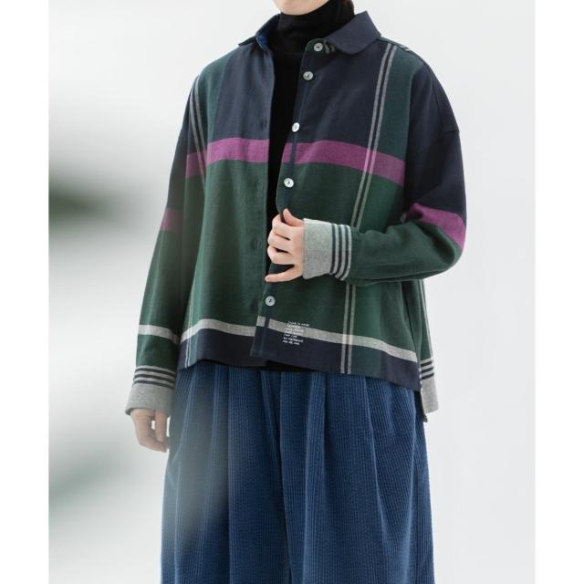 ノップドゥノッド（nop de nod）/ビエラパネルチェッククロップドシャツ