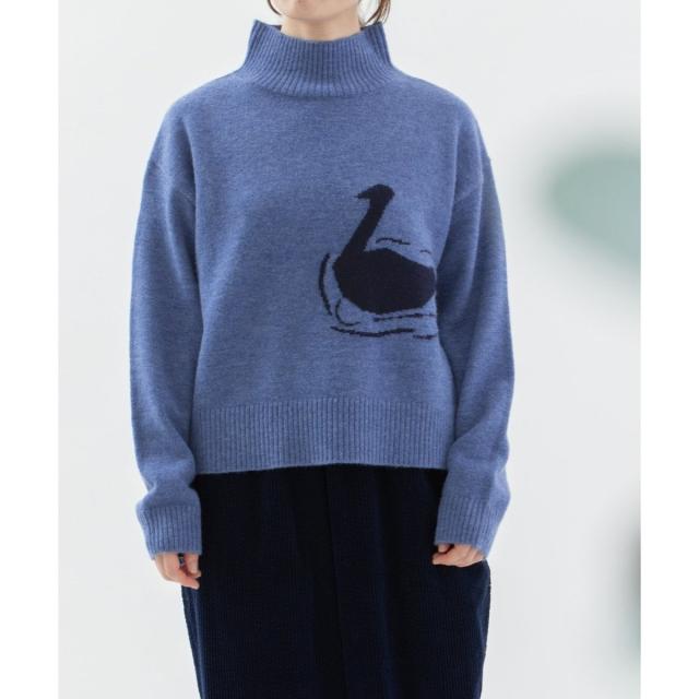ノップドゥノッド（nop de nod）/スワンインターシャハイネックセーター