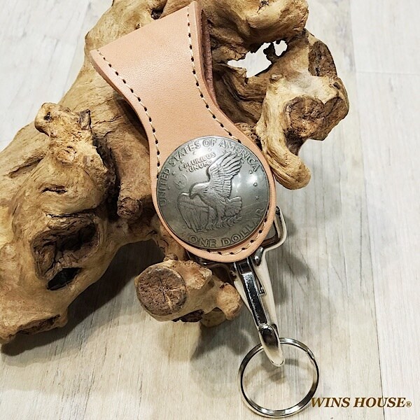 ウインズハウス（WINS HOUSE）/キーホルダー1＄コンチョ付／牛革