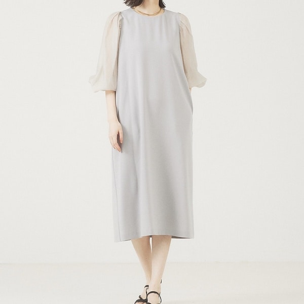 アバハウス マヴィ（abahouse mavie）/【エニデイカセット】シアー袖切替ワンピース