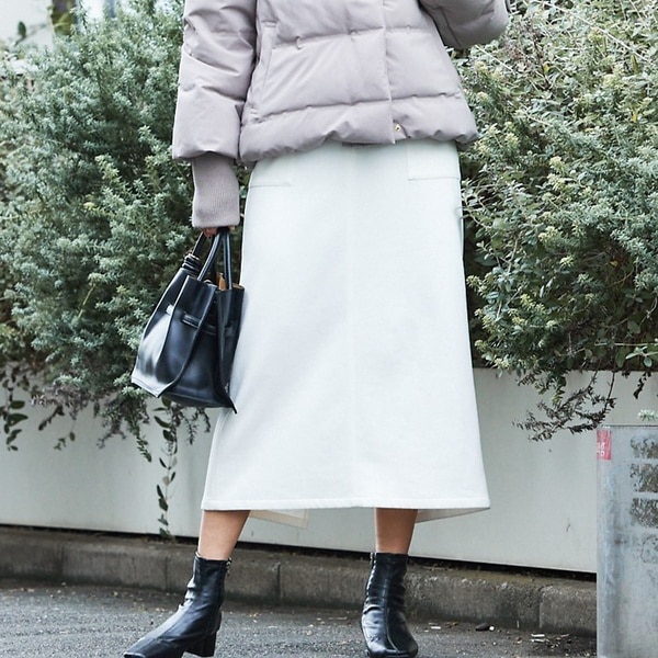 アバハウス マヴィ（abahouse mavie）/フェイク（スエード＆レザー）ロングタイトスカート