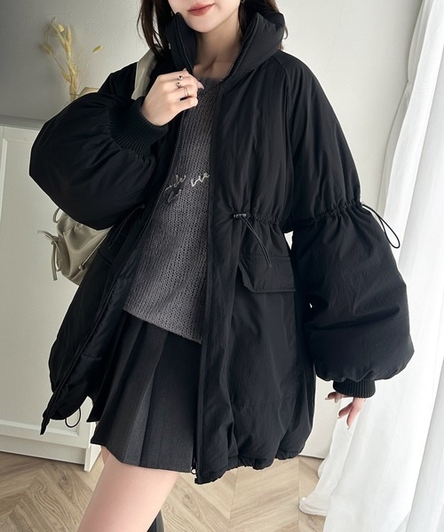 クラシカルエルフ（Classical Elf）/この秋冬最旬。スタンド衿ドロストデザイン袖ボリューム中綿ブルゾン