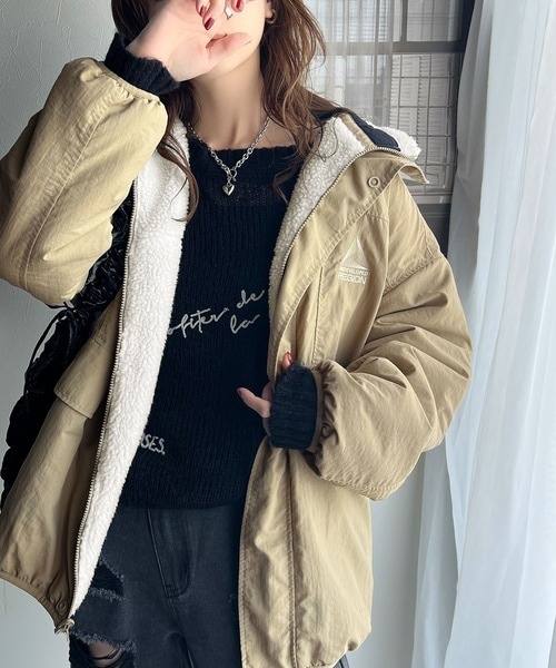 クラシカルエルフ（Classical Elf）/《Javaジャバコラボ》トレンドライクNO．1。2wayリバーシブルジップアップボアブルゾン