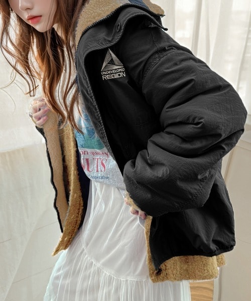 クラシカルエルフ（Classical Elf）/《Javaジャバコラボ》トレンドライクNO．1。2wayリバーシブルジップアップボアブルゾン