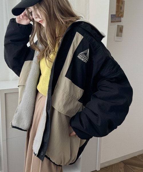 クラシカルエルフ（Classical Elf）/《Javaジャバコラボ》トレンドライクNO．1。2wayリバーシブルジップアップボアブルゾン