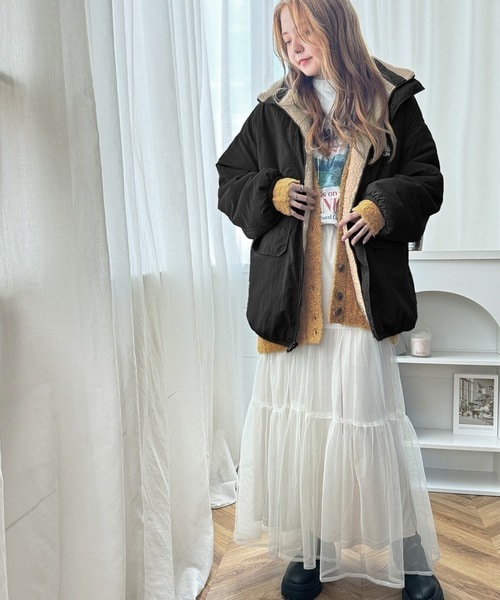 クラシカルエルフ（Classical Elf）/《Javaジャバコラボ》トレンドライクNO．1。2wayリバーシブルジップアップボアブルゾン