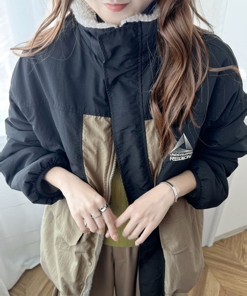 クラシカルエルフ（Classical Elf）/《Javaジャバコラボ》トレンドライクNO．1。2wayリバーシブルジップアップボアブルゾン