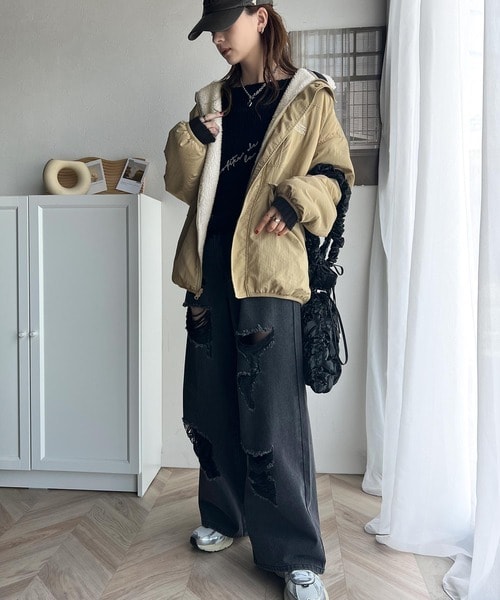 クラシカルエルフ（Classical Elf）/《Javaジャバコラボ》トレンドライクNO．1。2wayリバーシブルジップアップボアブルゾン