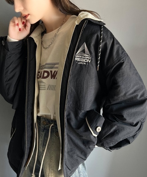 クラシカルエルフ（Classical Elf）/《Javaジャバコラボ》こだわり配色でスポーツMIXコーデが叶う。胸刺繍×襟配色ブルゾン